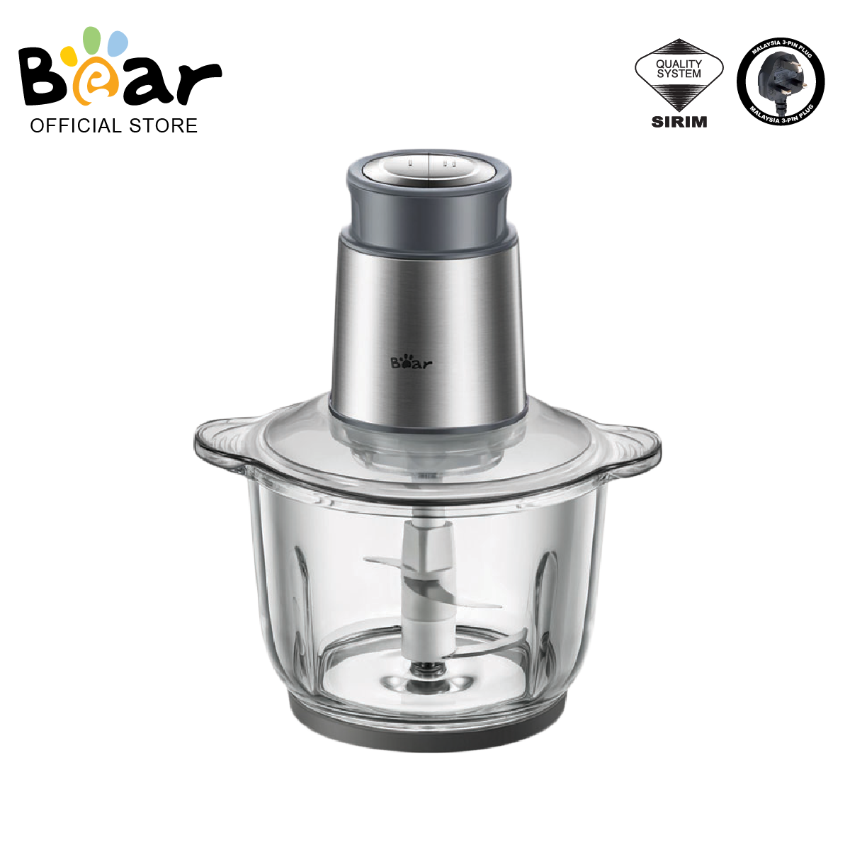 2L High-Powered Food Chopper | 2-Speed Design - Bear Malaysia