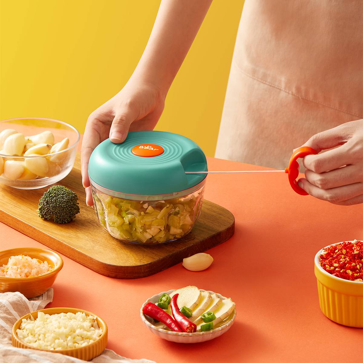 Hand Pull Chopper & Mixer | Portable and Efficient | Bear Malaysia