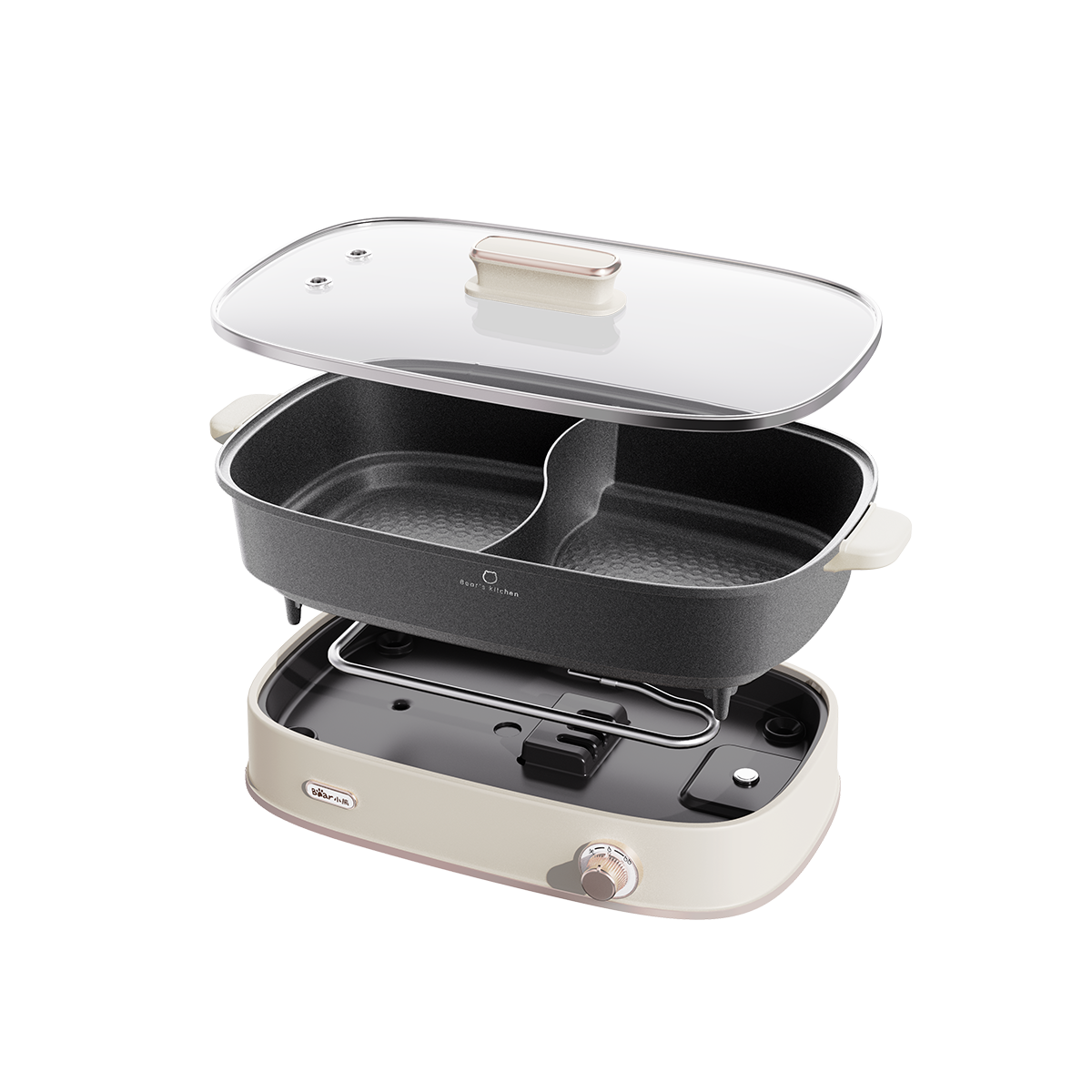 2-in-1 Half Hot Pot 6.5L – Dual Flavor Soup | Bear Malaysia