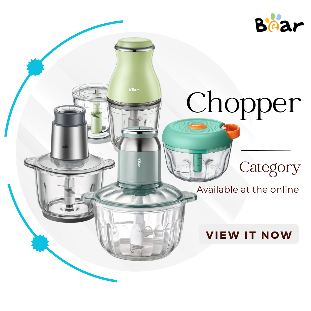 Bear Food Chopper | 2-Speed Control | Double Layer Blade | High Power Motor